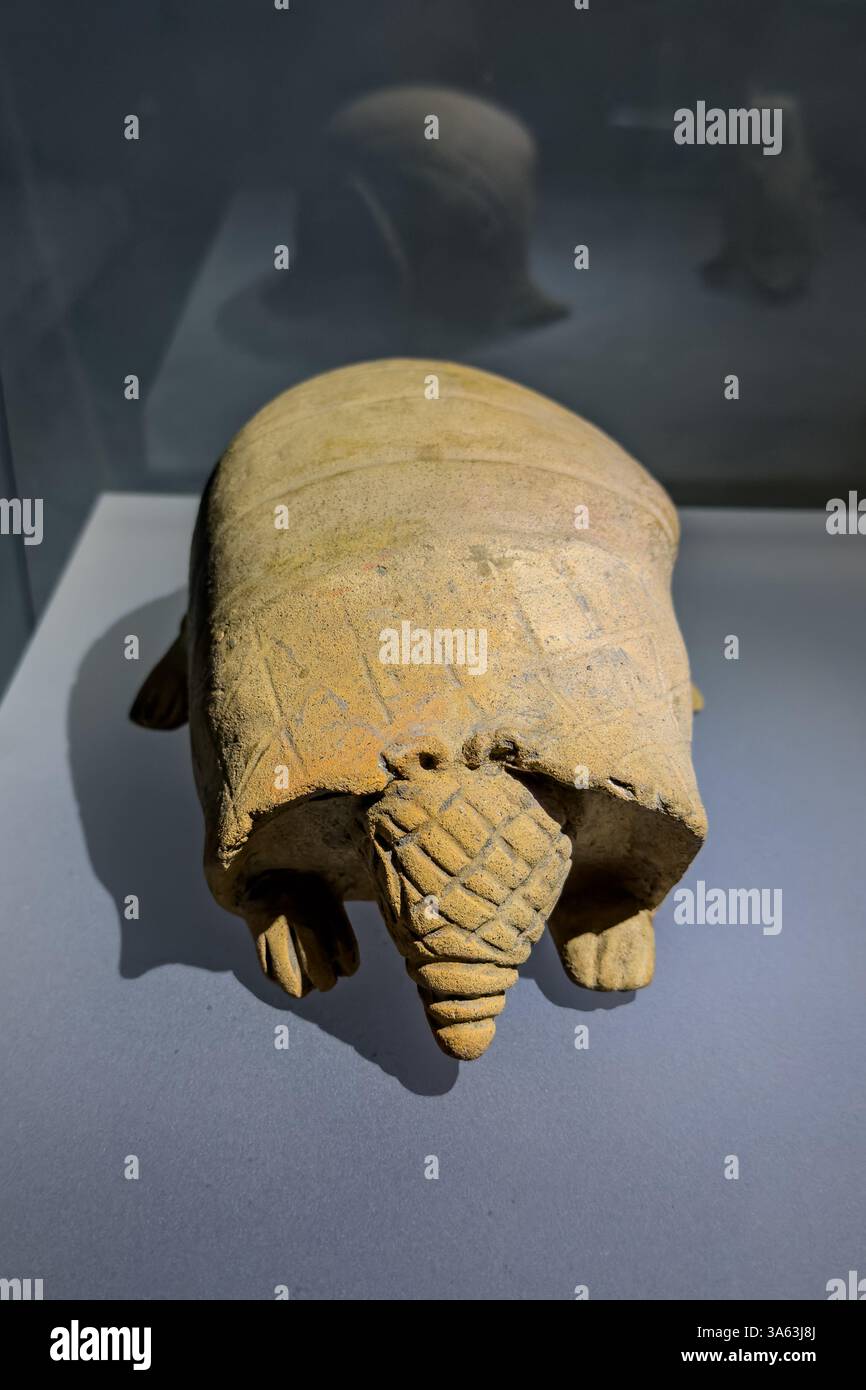 An armadillo-shaped ceramic sculpture from the Tumaco Culture in the La ...