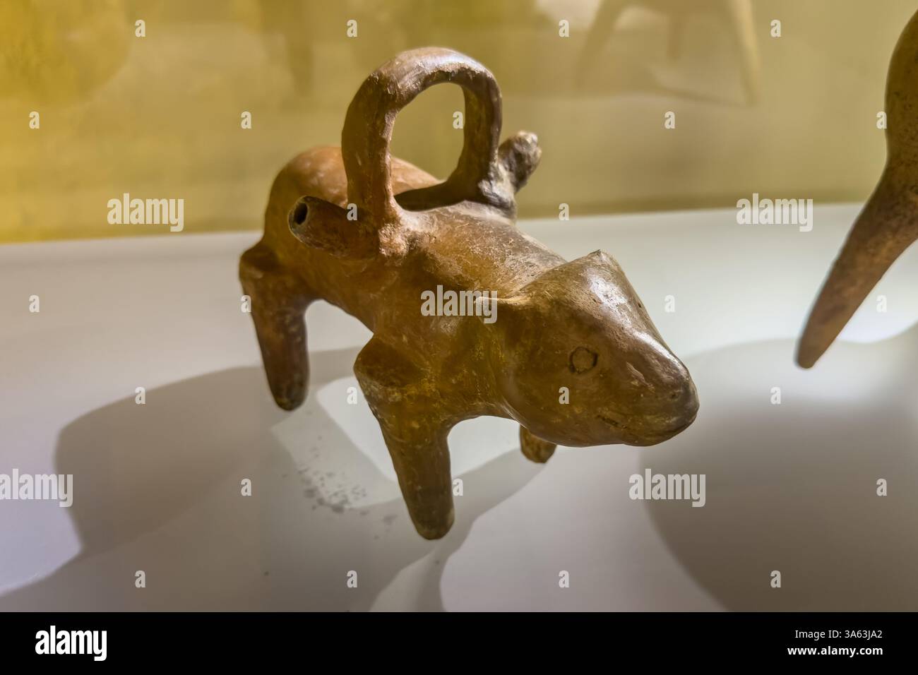 An animal-shaped stirrup pot from the Tierradentro Culture in the La ...