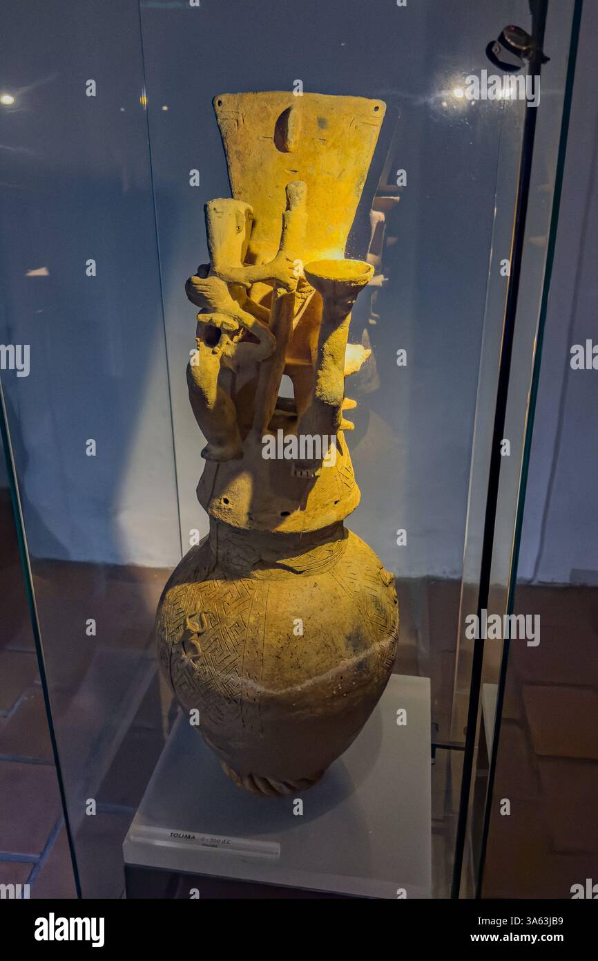 An anthropomorphic ceramic figure from the pre-Hispanic Tolima Culture ...