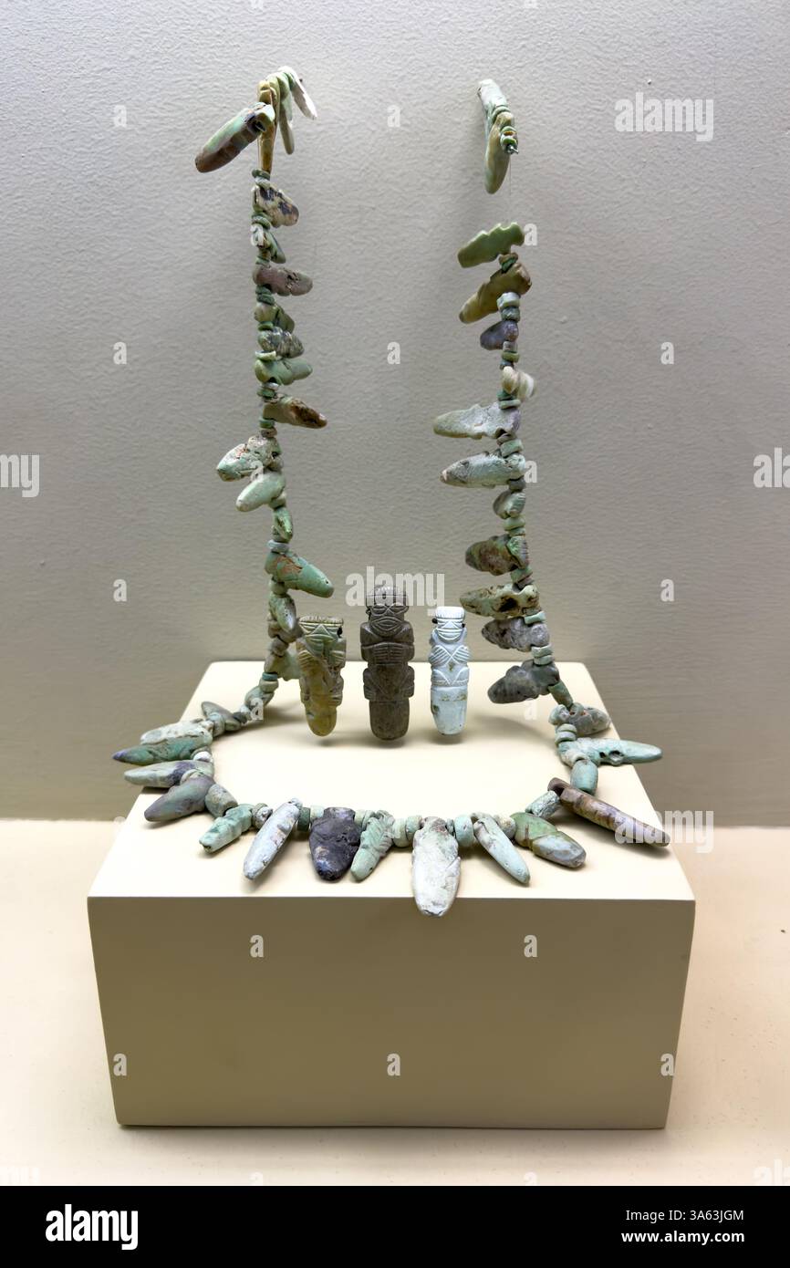 Stone necklace from the Pre-Hispanic indigenous Ilama Culture in the ...