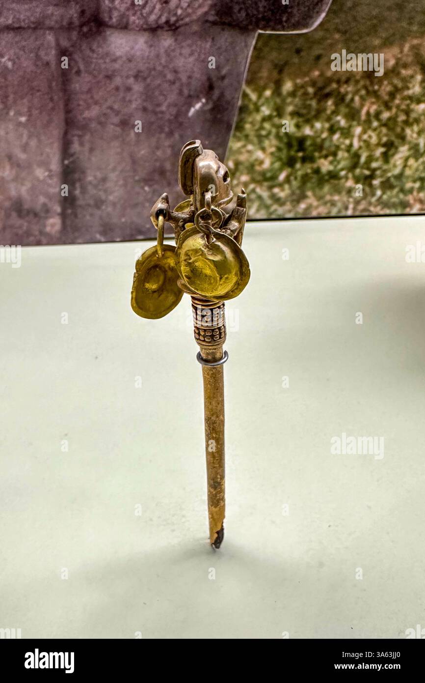 Gold artifact from the pre-Hispanic indigenous Calima Culture in the ...