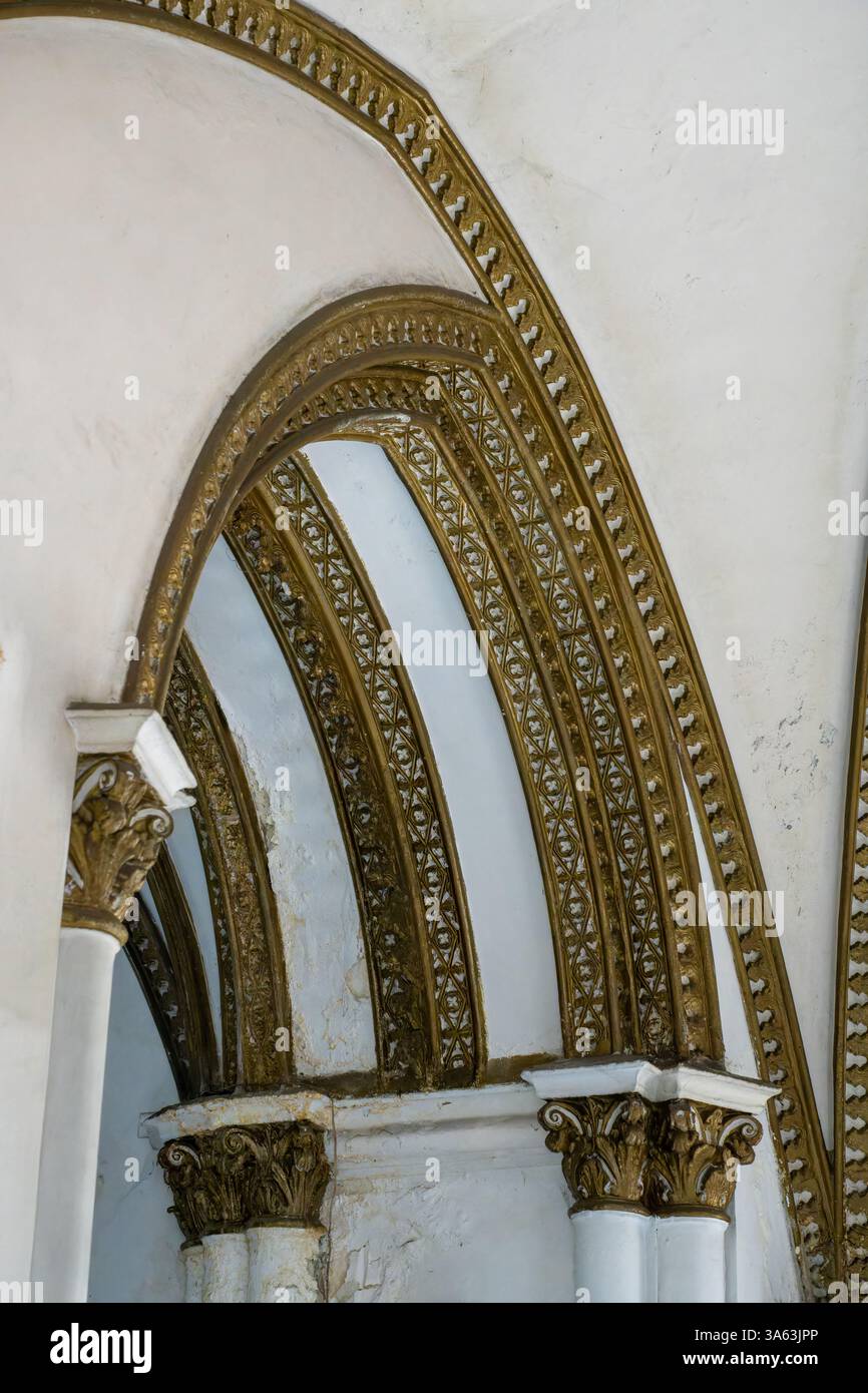Architectural detail of the interior of La Ermita Church in Cali ...