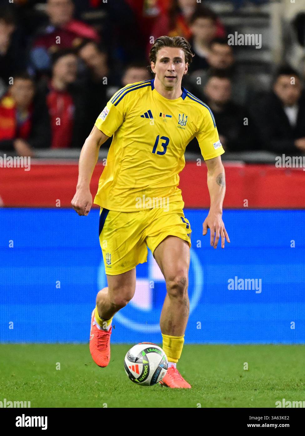 GENK - Illia Zabarnyi of Ukraine during the UEFA Nations League playoff ...