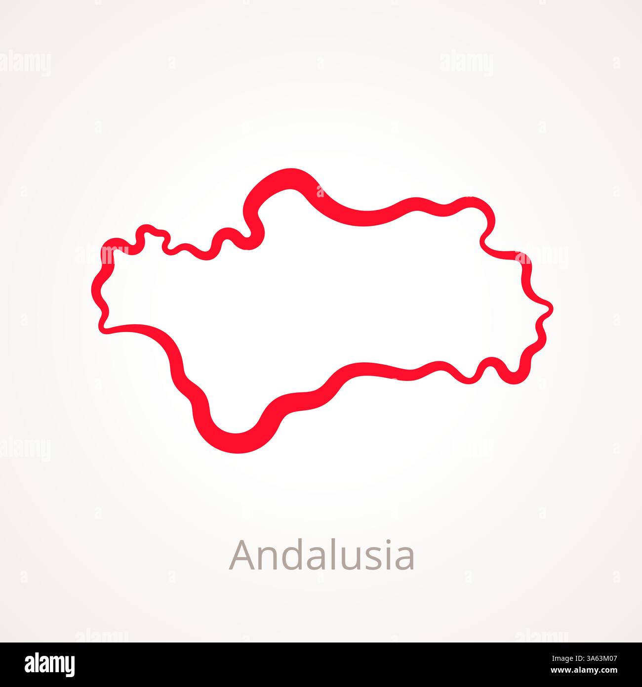 Outline map of Andalusia marked with red line Stock Vector Image & Art ...