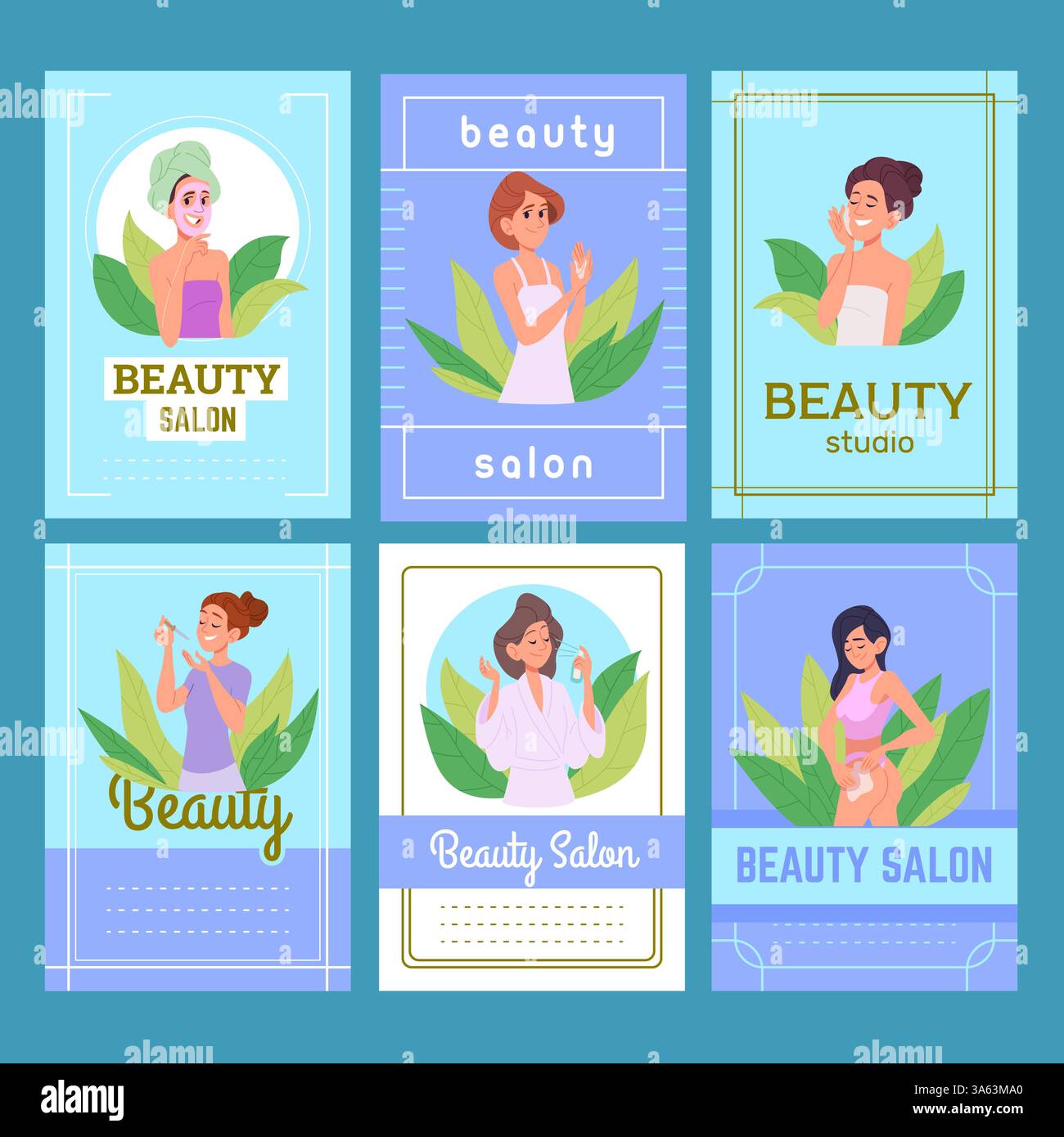 Beauty salon cards. print template pictures for beauty studio Stock ...