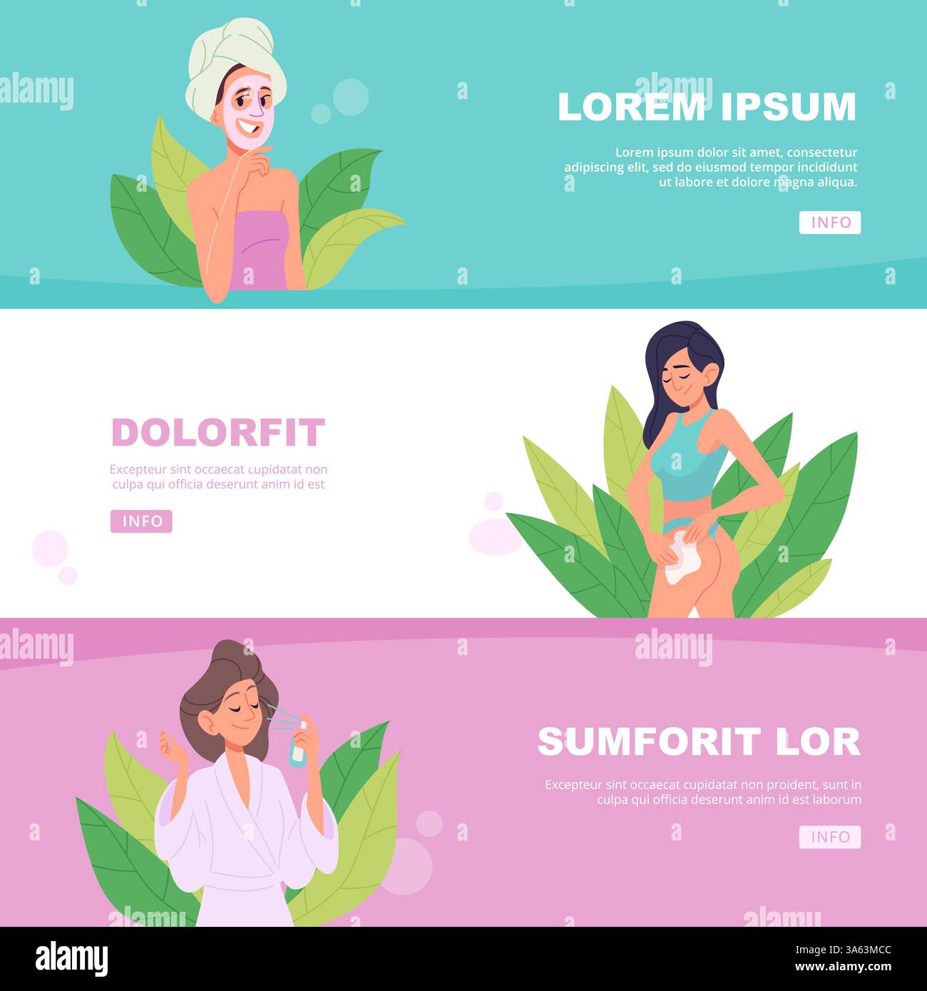 Beauty salon banners. female persons making procedures Stock Vector ...