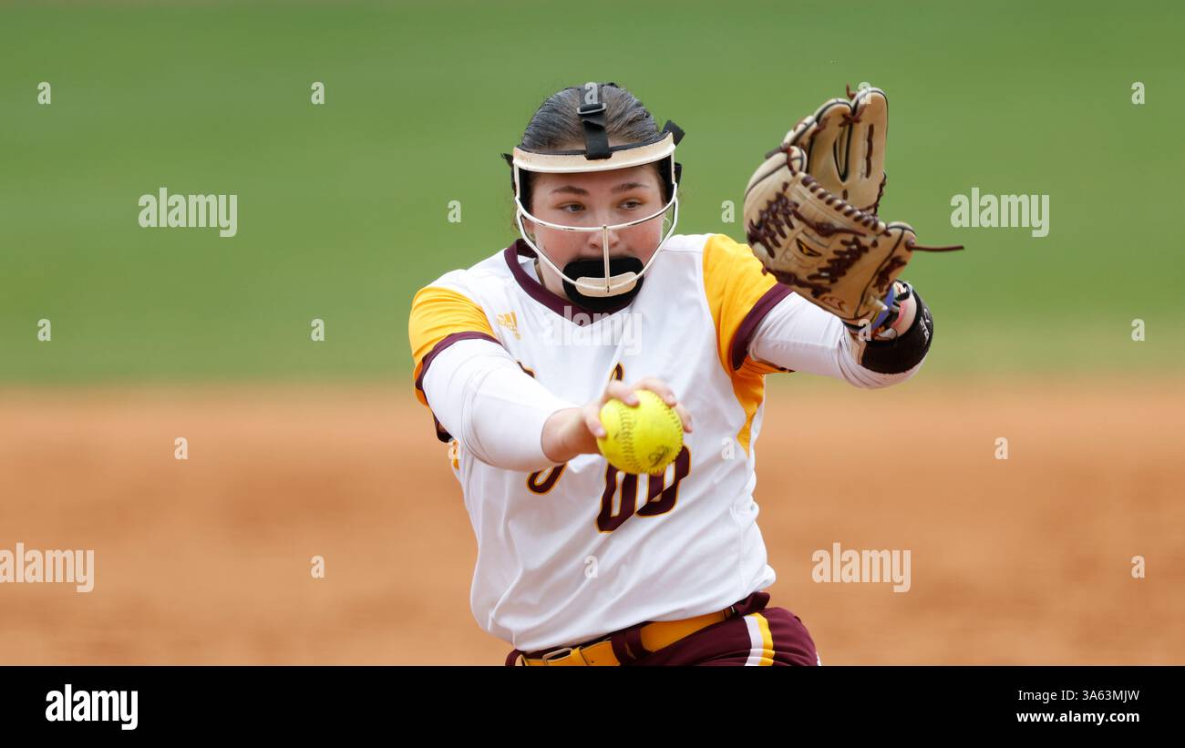 Winthrop softball player Lonna Addison pitches during an NCAA softball ...