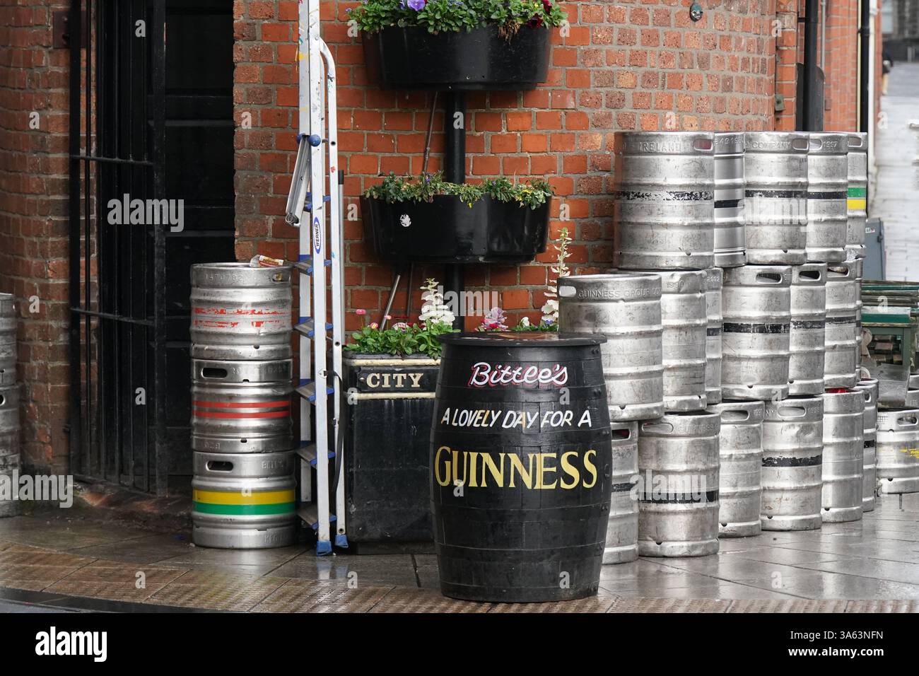 Belfast, Nordirland, Europa, Guinness, Bierfässer, Pub, irische ...