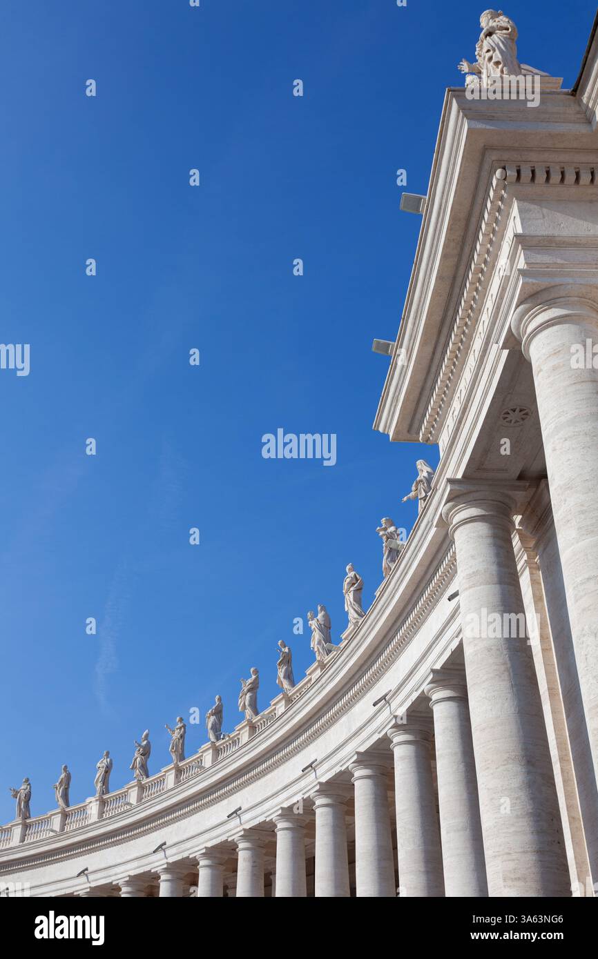 Detail of the St Peter's Square Tuscan colonnades that surround the ...