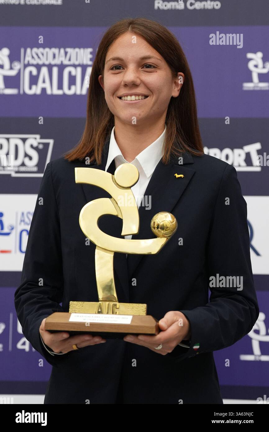 Rome, Italy. 24th Mar, 2025. Manuela Giugliano best midfielder 2023/24 ...