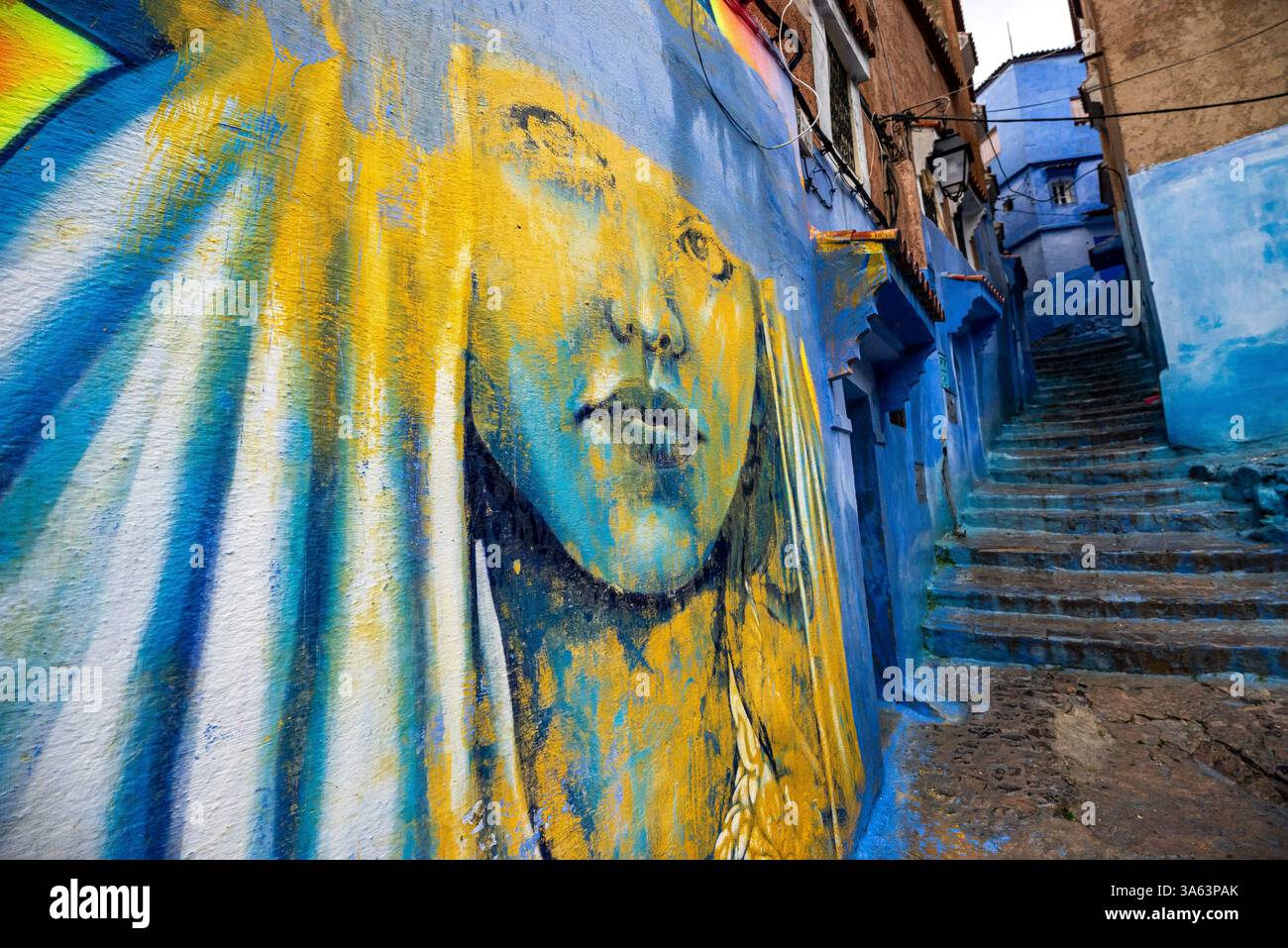 Chefchaouen, graffiti on Messala slope, Rif Mountains, Morocco, North ...