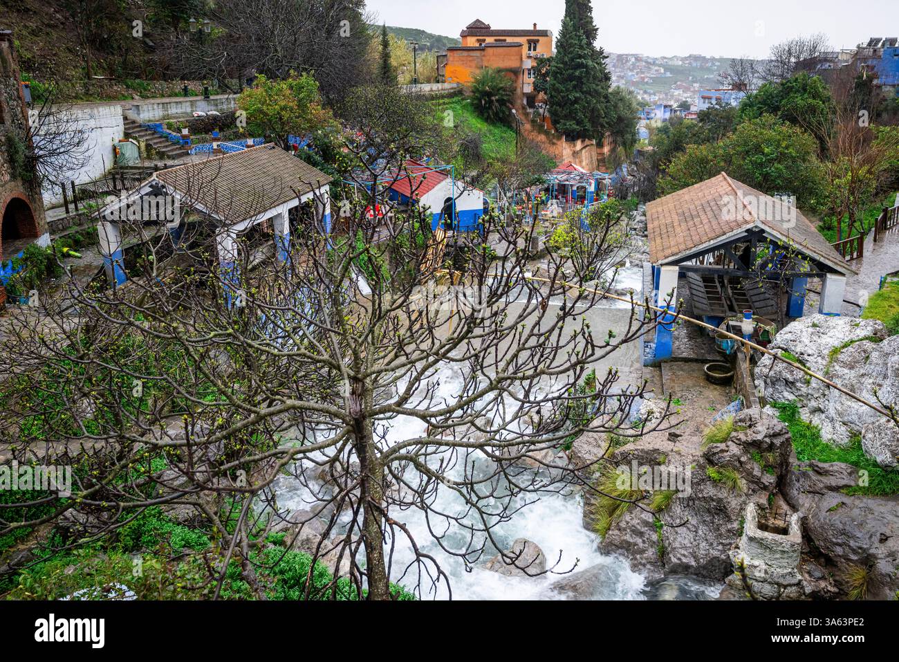 Ras el Maa fountain and washhouse, Chefchaouen, Rif Mountains, Morocco ...