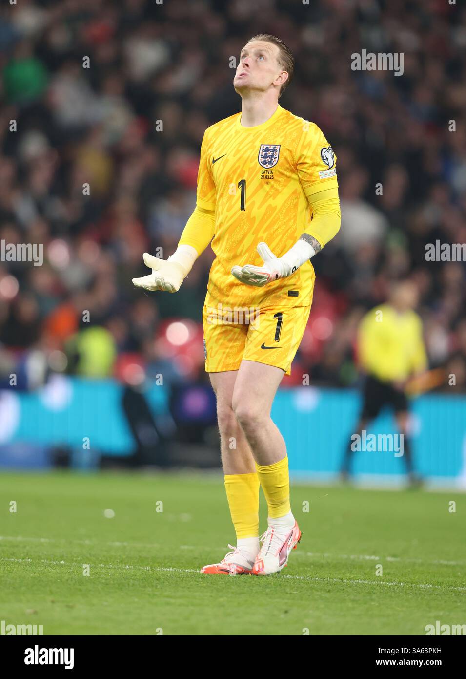 London, UK. 24th Mar, 2025. Jordan Pickford (E) at the FIFA World Cup ...