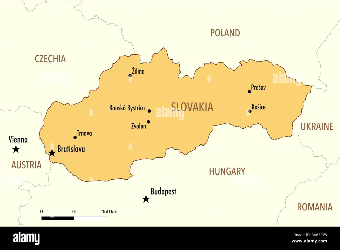 Printable slovakia map hi-res stock photography and images - Alamy