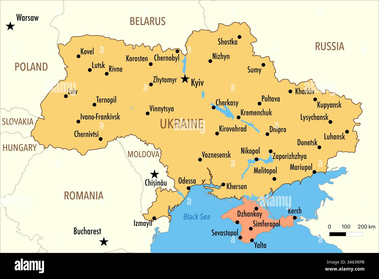 Printable ukraine map hi-res stock photography and images - Alamy