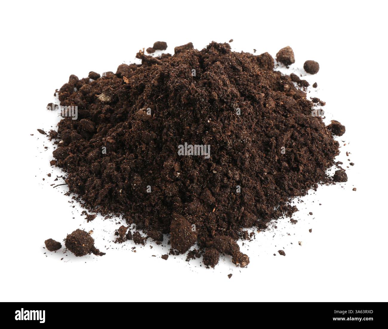 Pile of fresh soil isolated on white Stock Photo - Alamy