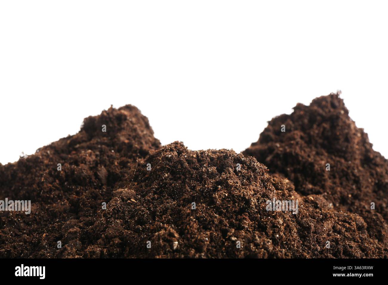 Piles of fresh soil isolated on white Stock Photo - Alamy