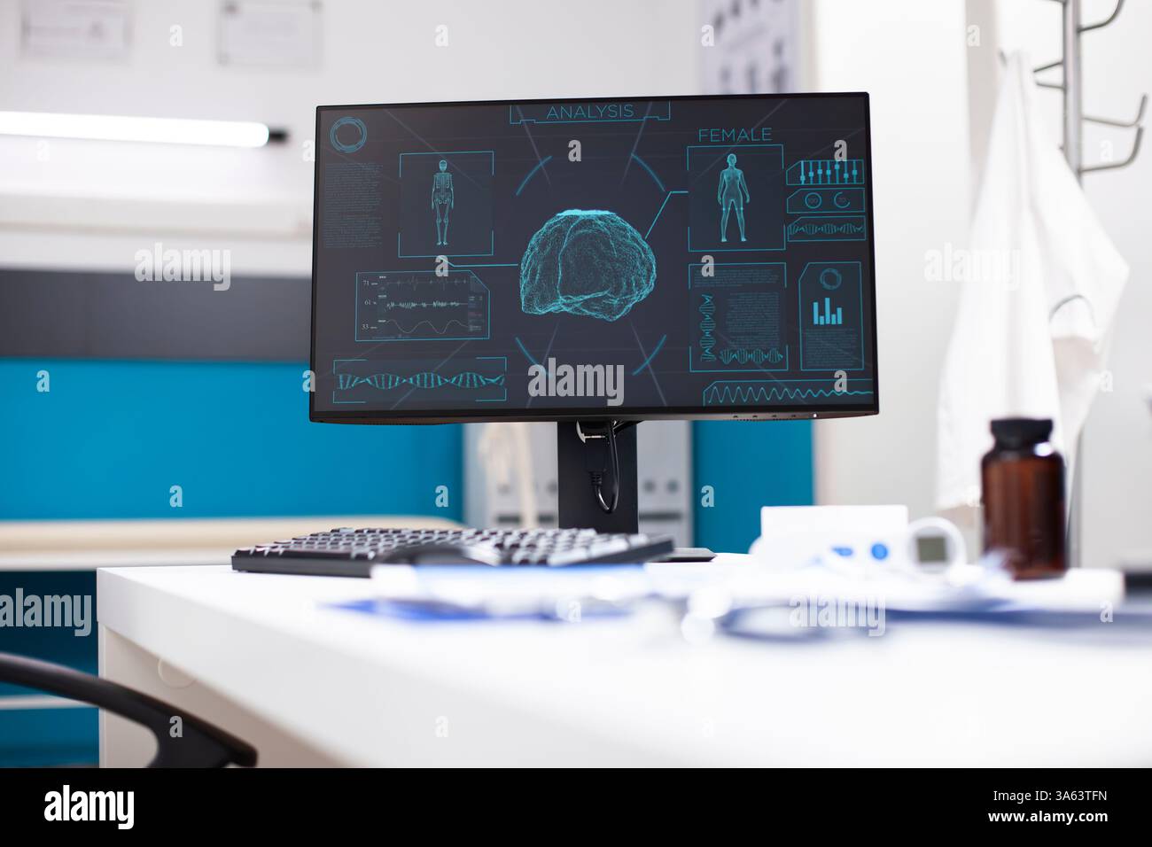 Monitor shows results computed tomography hi-res stock photography and ...