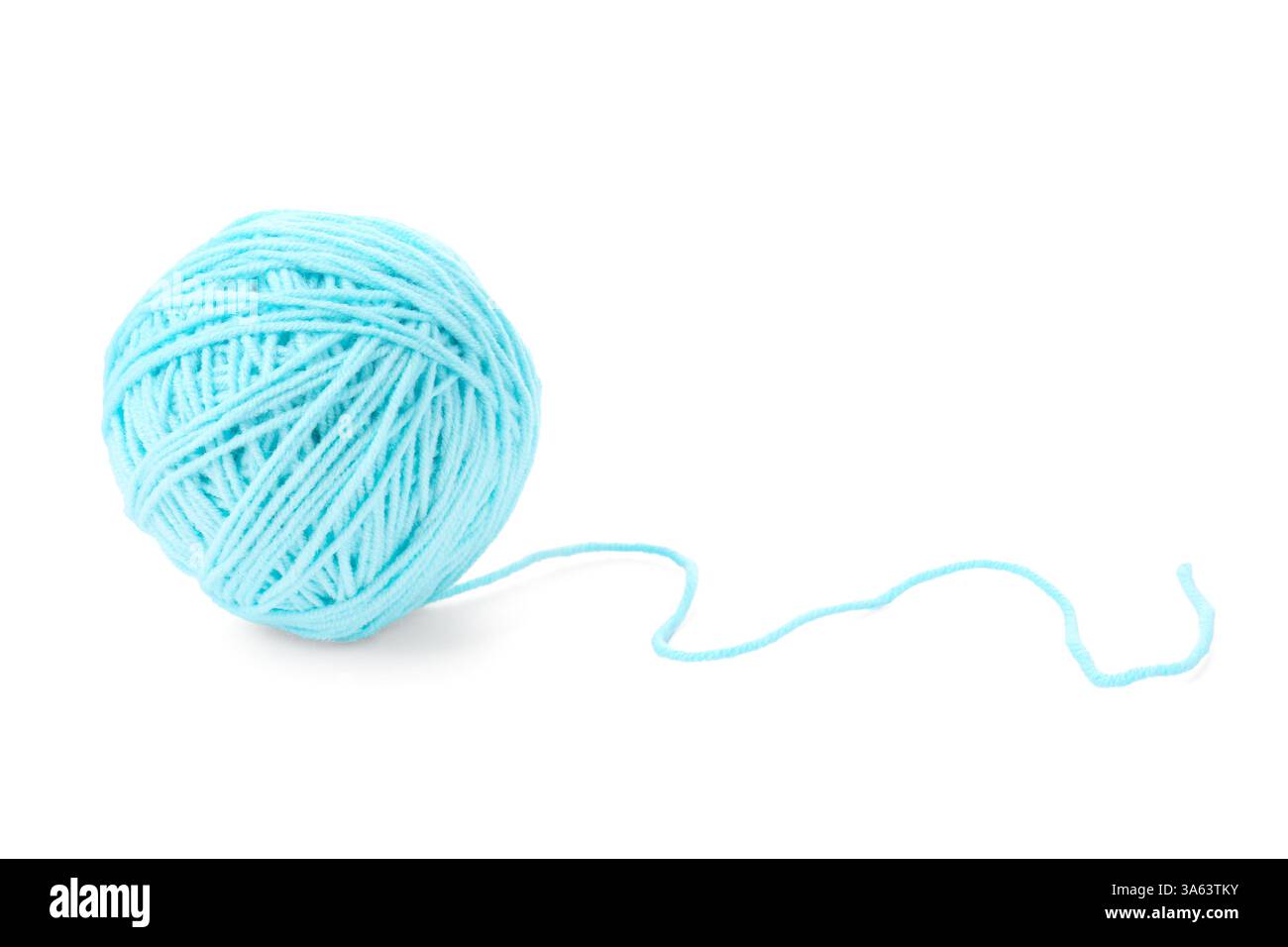 Ball of light blue yarn isolated on white Stock Photo - Alamy