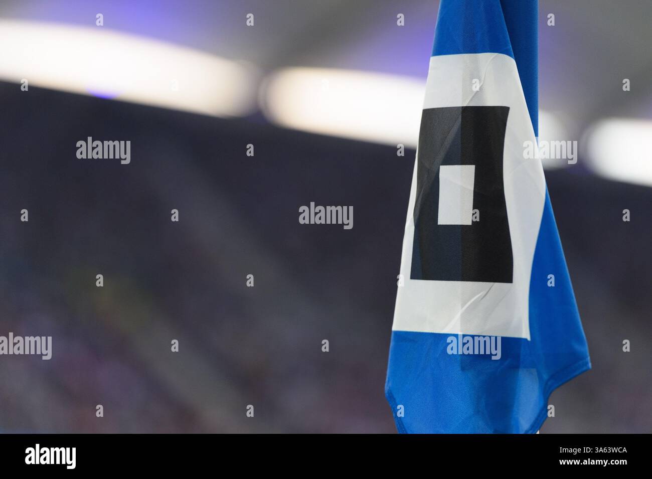 Munich, Germany, March 23rd 2025: Corner flag with HSV Hamburger SV ...