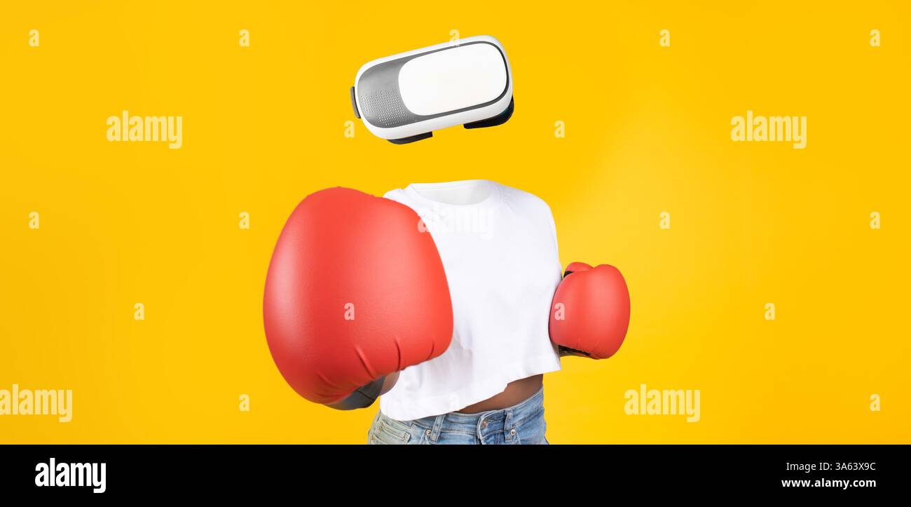 Discovering virtual reality with immersive boxing experiences Stock ...