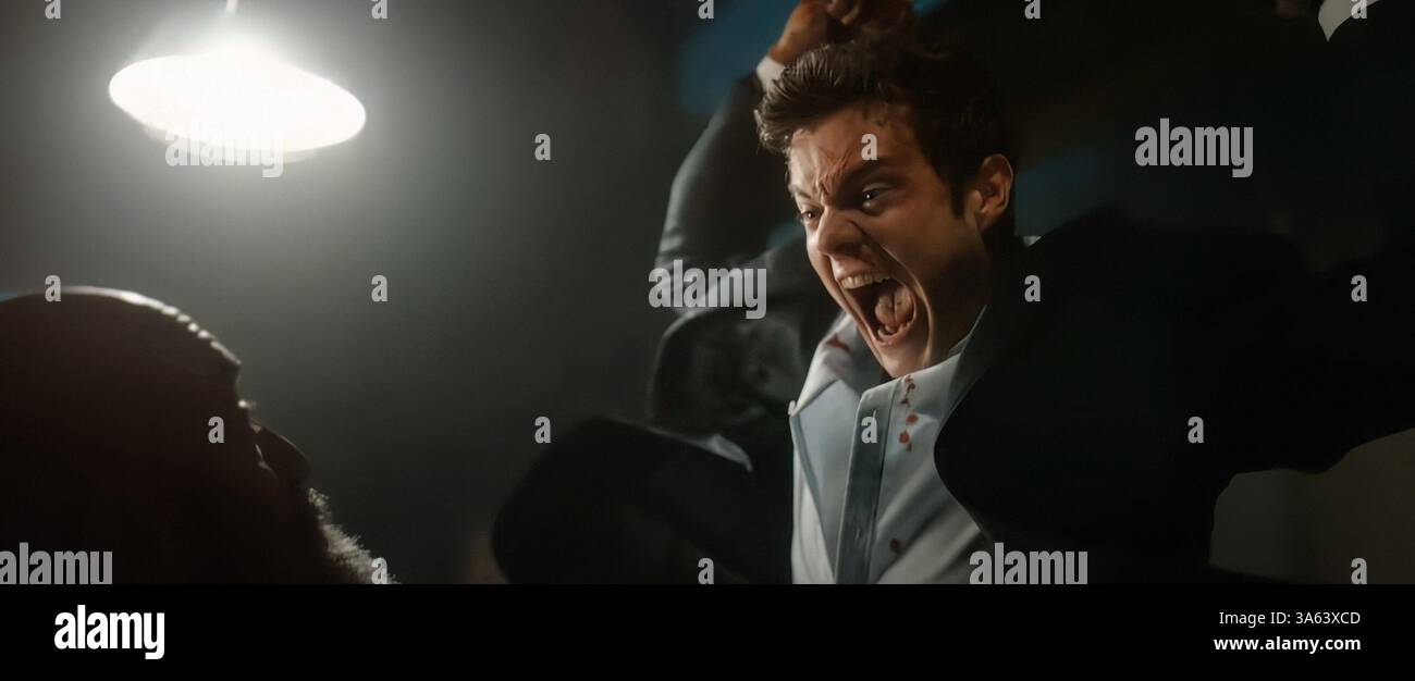 NOVOCAINE, from left: Garth Collins, Jack Quaid, 2025. © Paramount ...