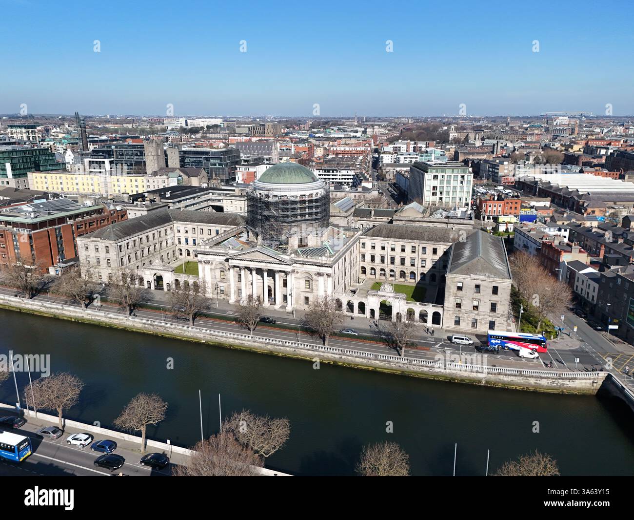 Dublin, Ireland - 19th March 2025 - Aerial image of the front of the ...