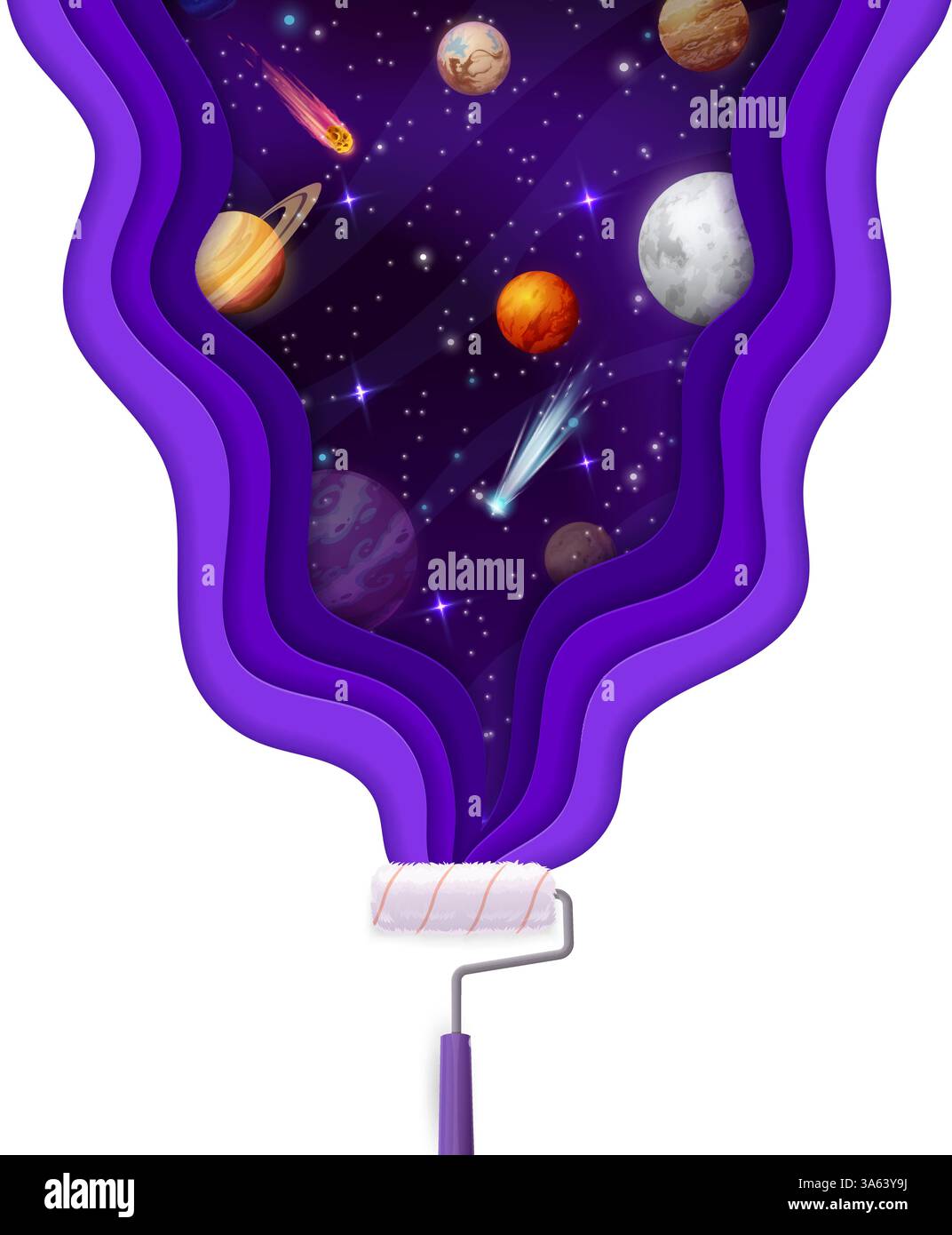 Outer space planet wave Stock Vector Images - Alamy