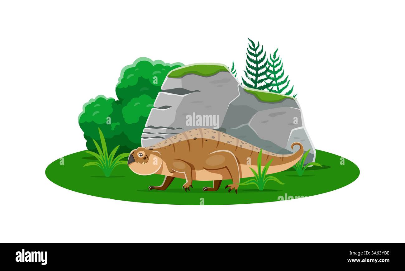 Hyperodapedon prehistoric dinosaur character in tropical forest ...