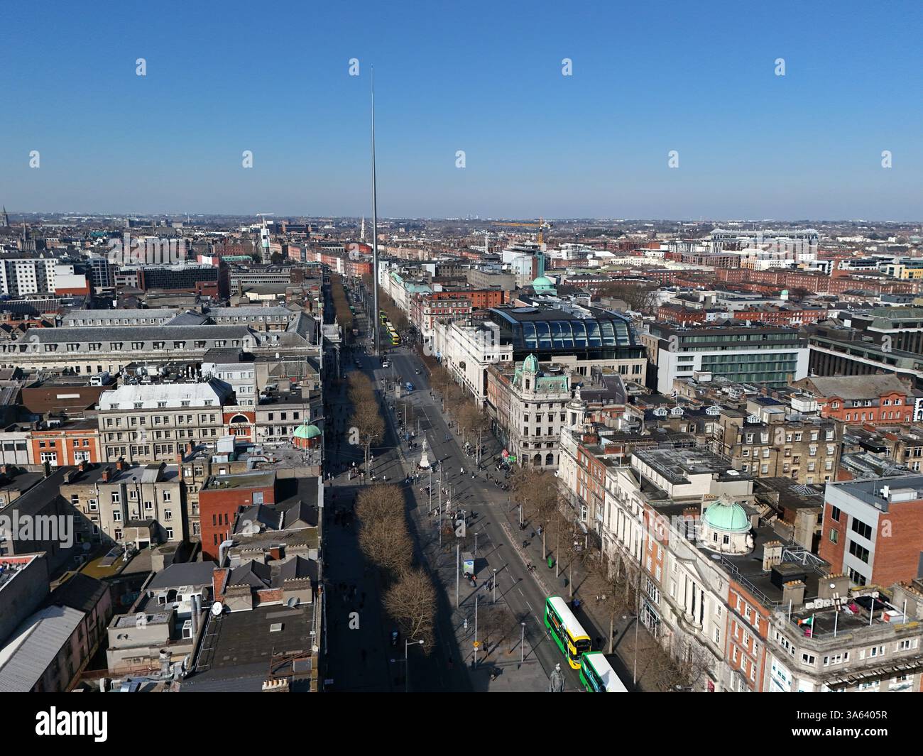 Dublin, Ireland - 19th March 2025 - Aerial image of O'Connell Street ...