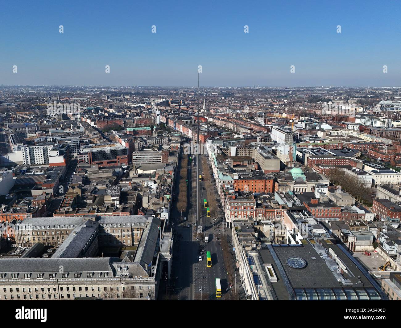Dublin, Ireland - 19th March 2025 - Aerial image of O'Connell Street ...