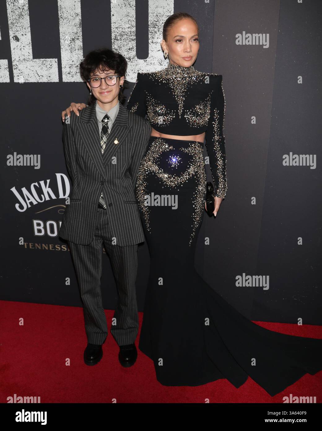 New York, New York, USA. 23 March 2025. Jennifer Lopez and her daughter ...