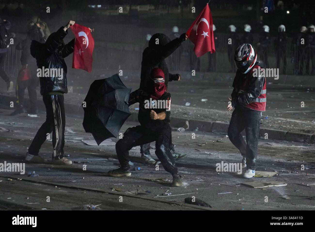 Riot police fire tear gas pellets to disperse protesters in Istanbul ...