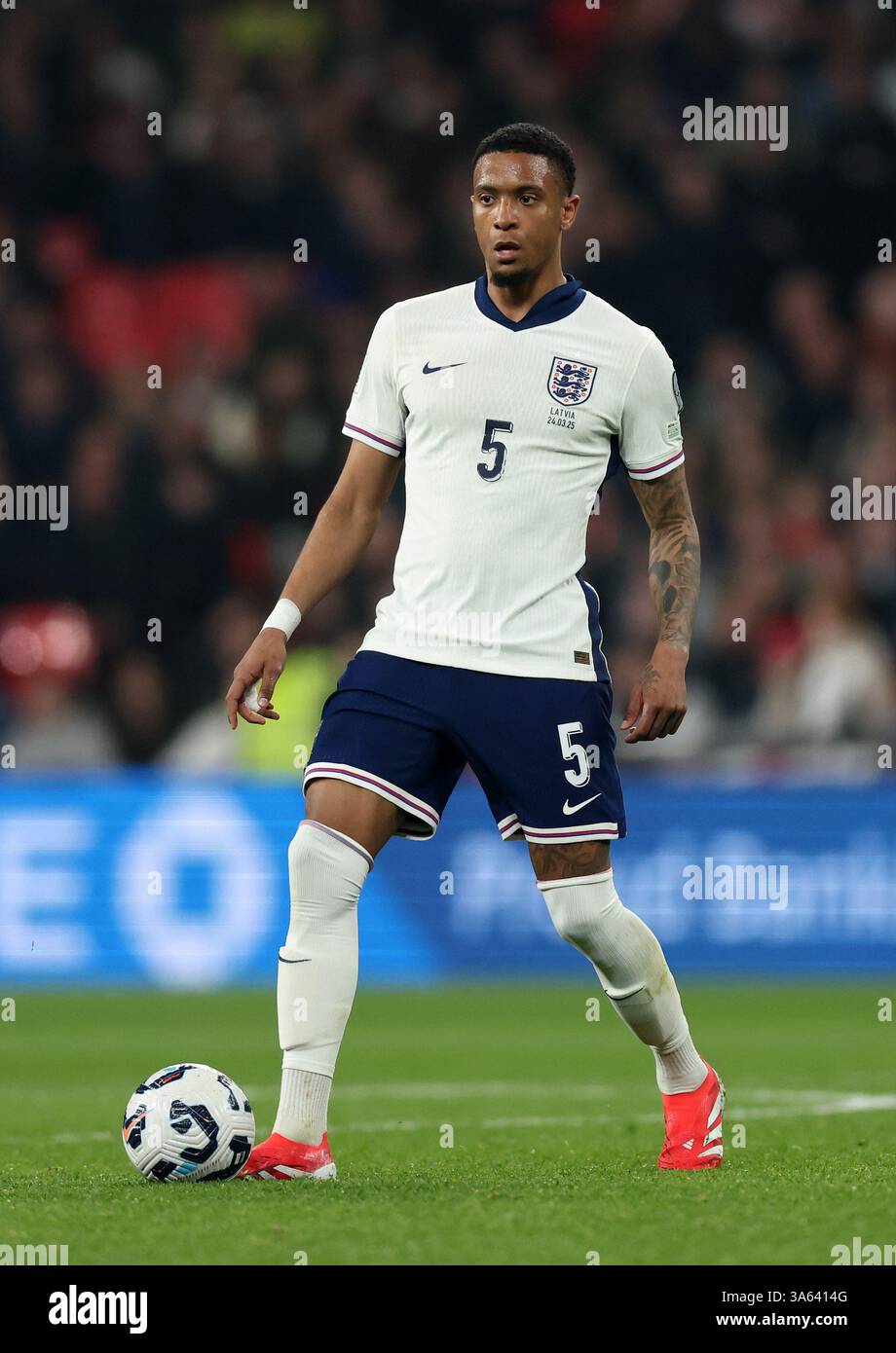 London, UK. 24th Mar, 2025. Ezri Konsa of England during the FIFA World ...