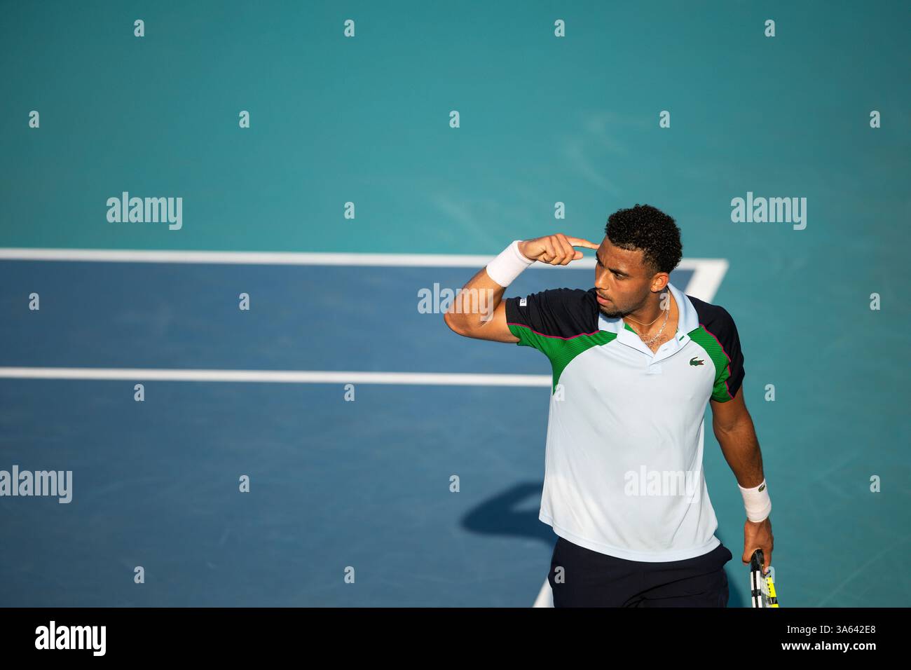 Arthur Fils of France celebrates during the Miami Open tennis ...