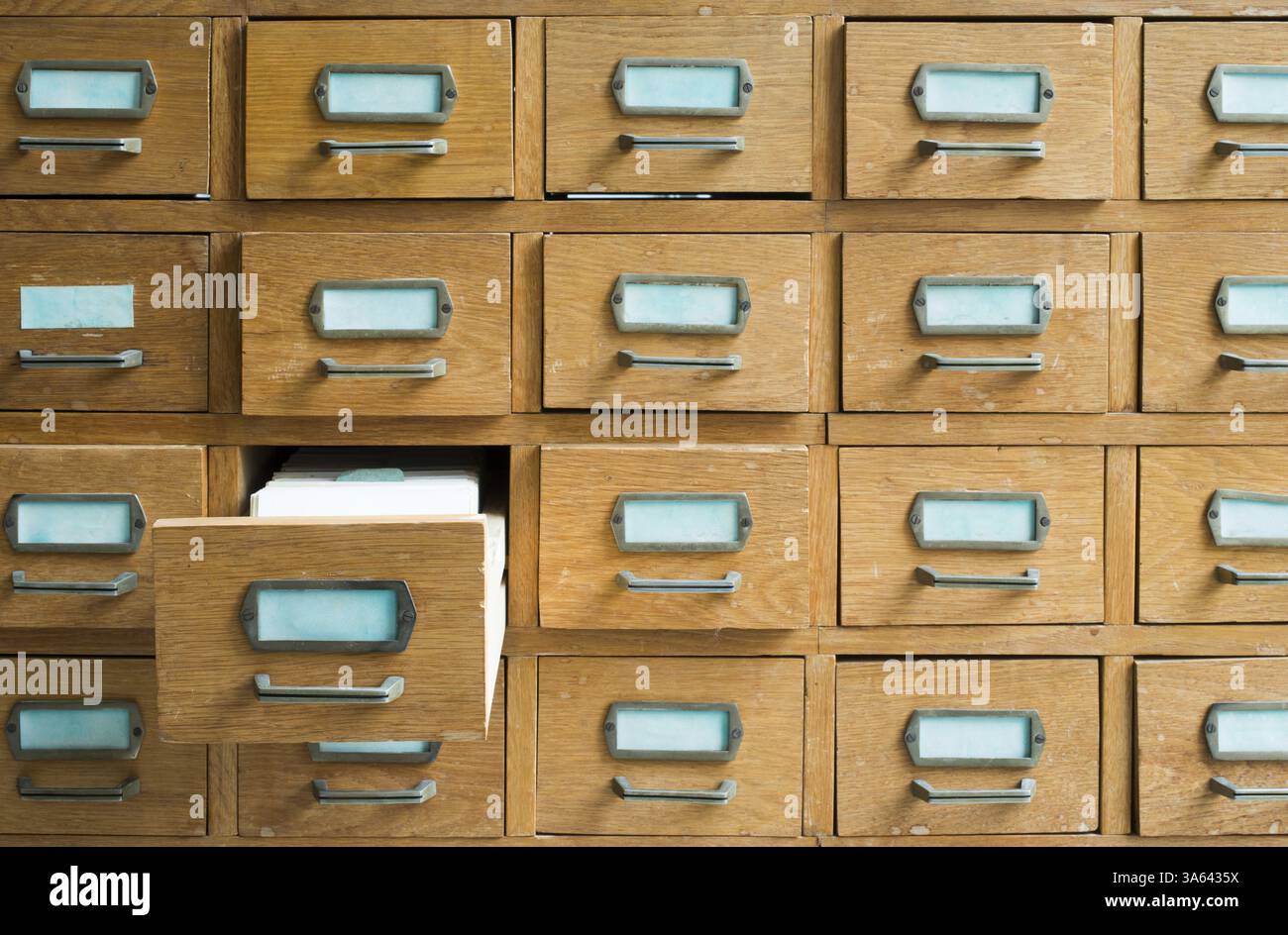 Old archive with wooden drawers Stock Photo - Alamy