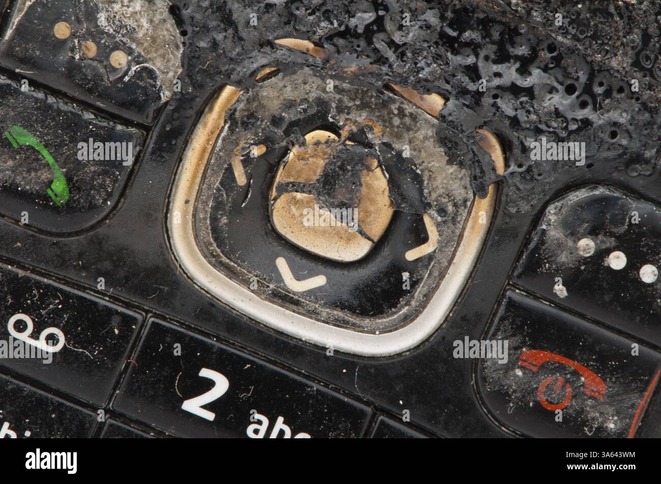 Burned GSM. Display and buttons close up Stock Photo - Alamy