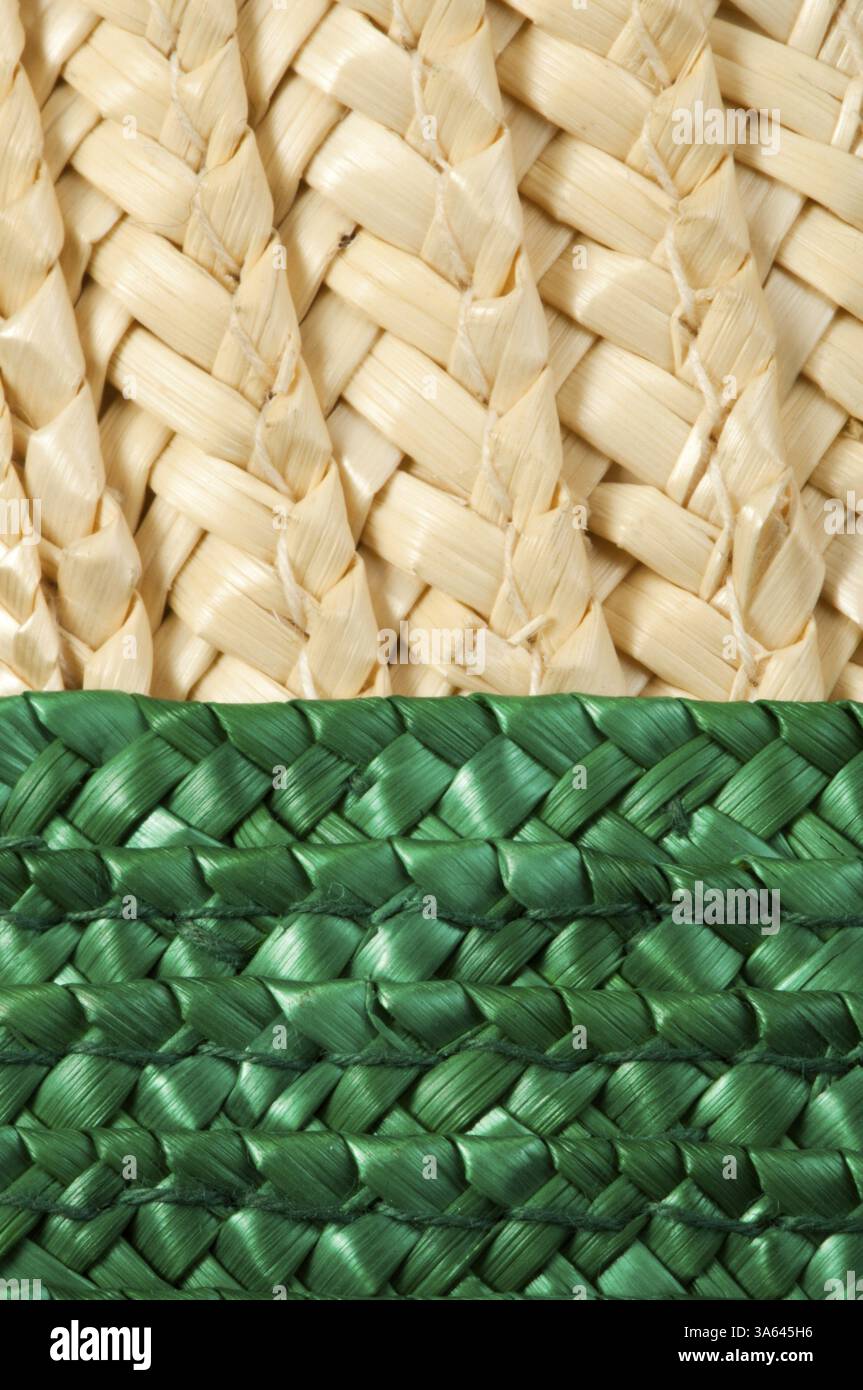 Woven straw natural background. Green and beige colors Stock Photo - Alamy