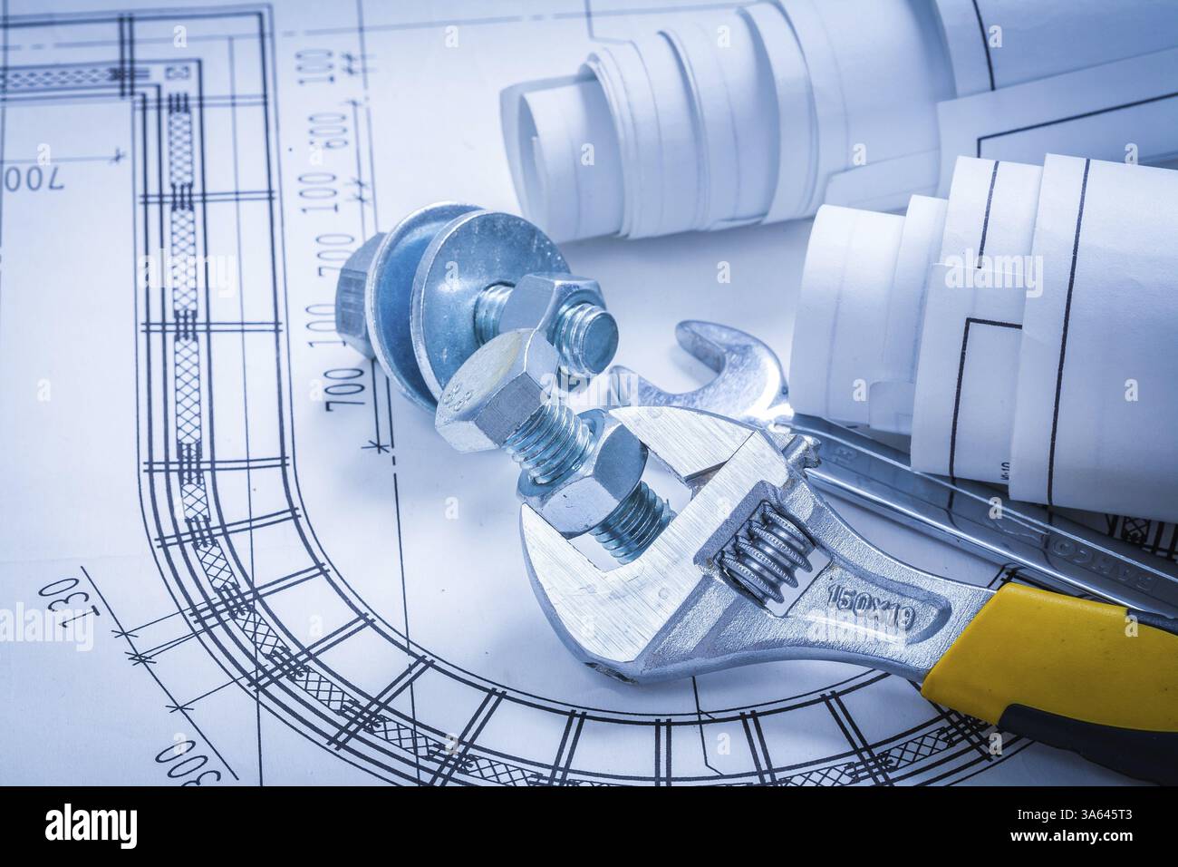 Adjustable key spanner bolts nuts and construction drawings maintenance ...