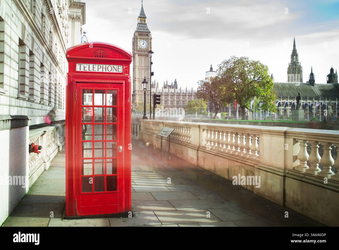 Big ben and red phone cabine in London Stock Photo - Alamy