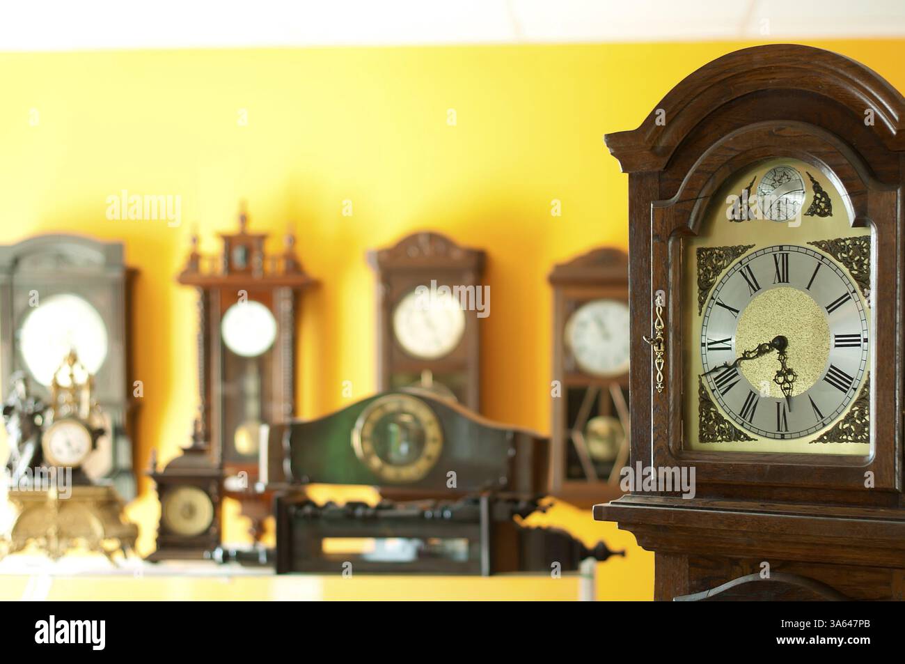 Old antique clocks close up and blurred background clocks Stock Photo ...