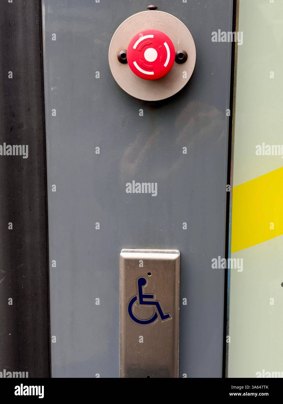 an accessibility help button installed on a wall for wheelchair users ...