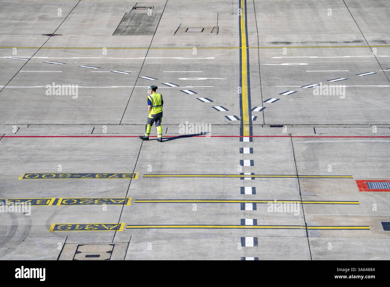 Dortmund Airport, DTM, apron, in front of the terminal, markings, North ...