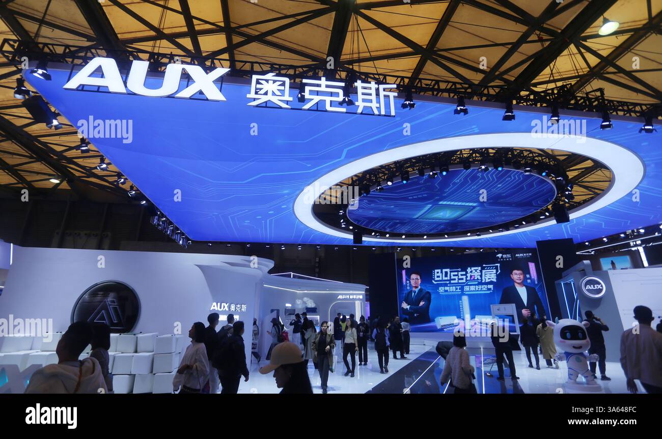 SHANGHAI, CHINA - MARCH 20, 2025 - Visitors visit the AUX booth at ...