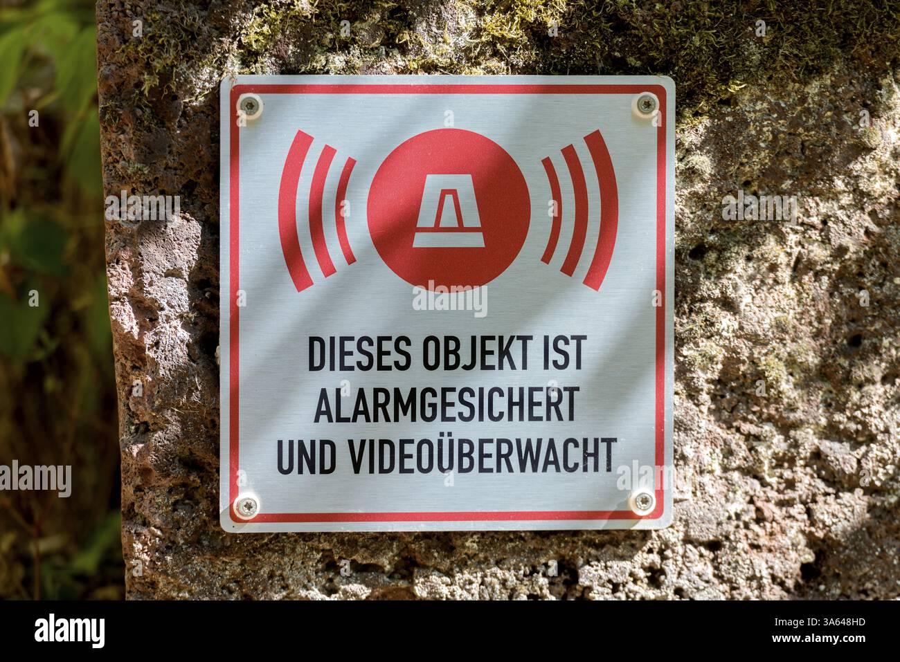 Sign for video surveillance by alarm system, video camera, Michelnau ...