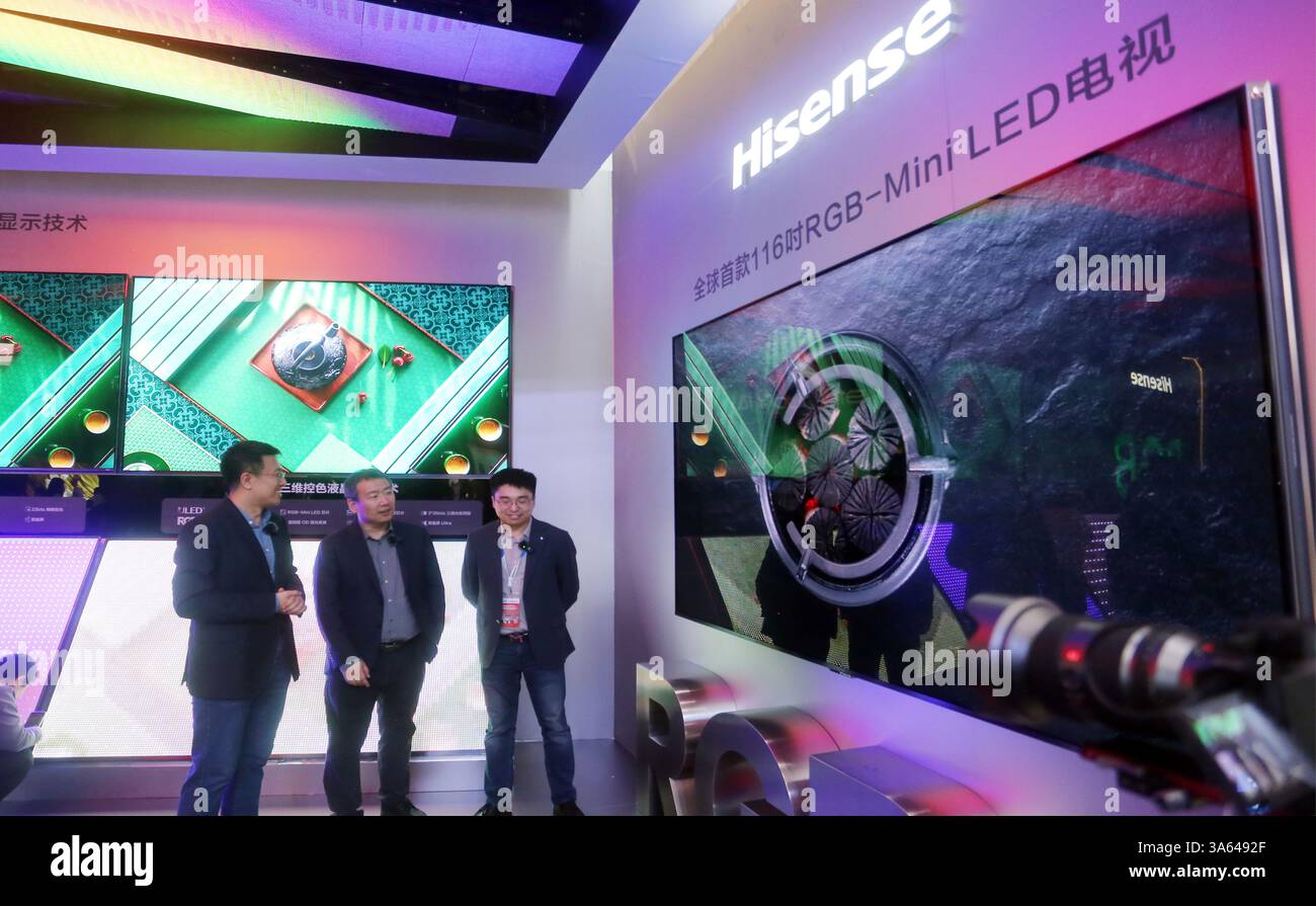 SHANGHAI, CHINA - MARCH 20, 2025 - Visitors visit the Hisense booth at ...