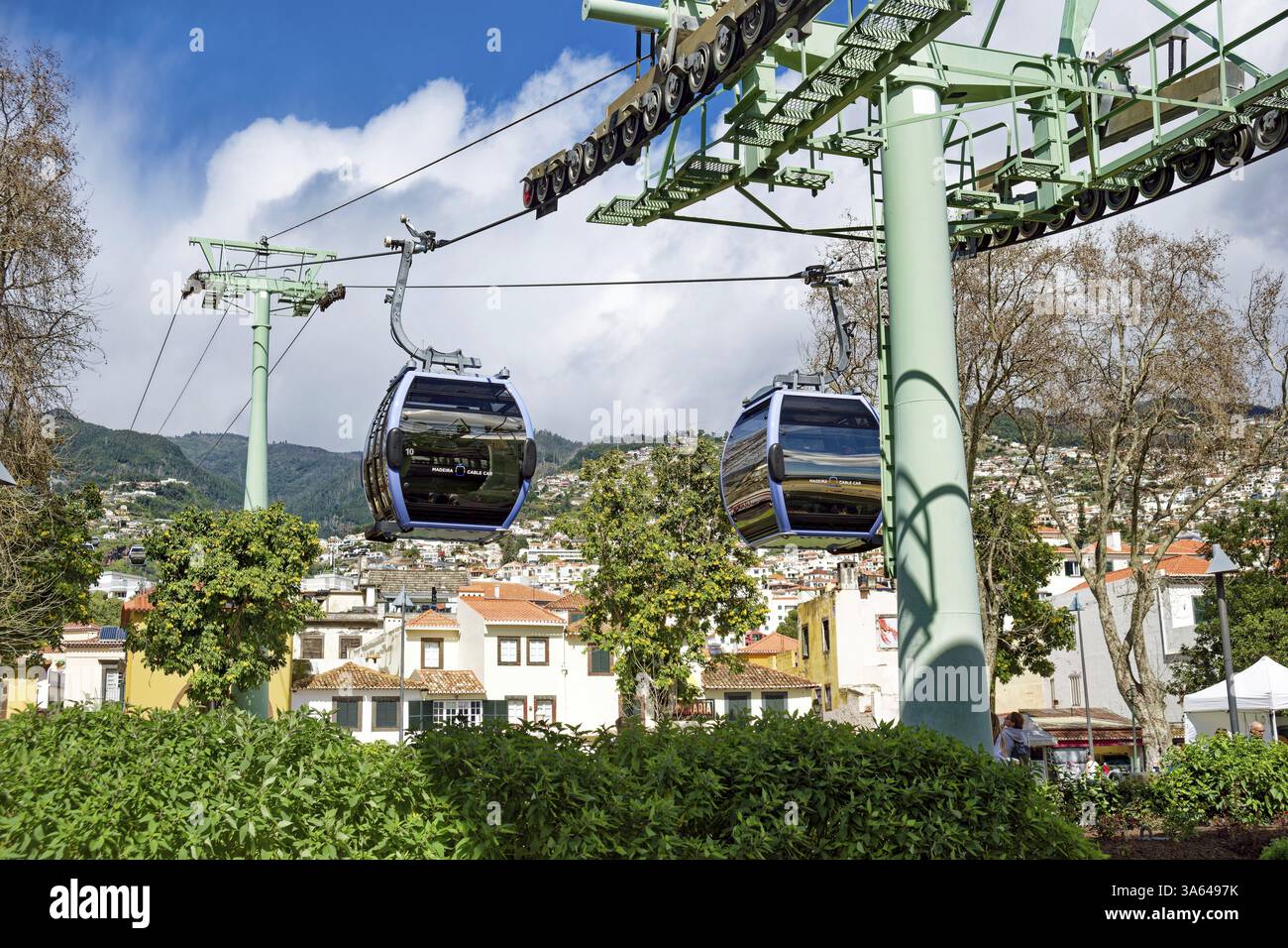 Cable car from the city centre to Monte, Teleferico Funchal, Funchal ...