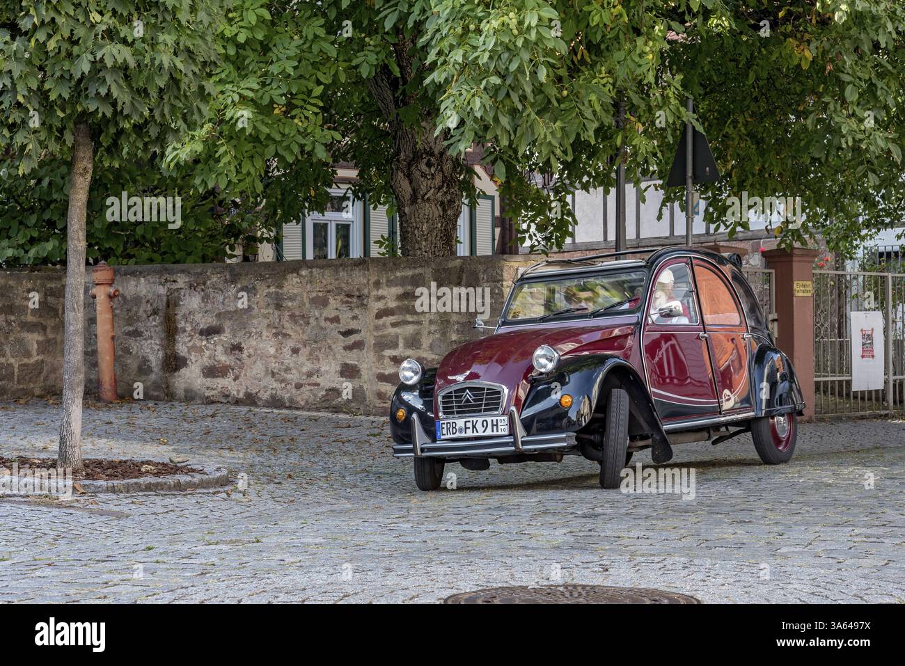 Vintage Citroen 2CV in motion, ugly duck, model Charleston, year of ...