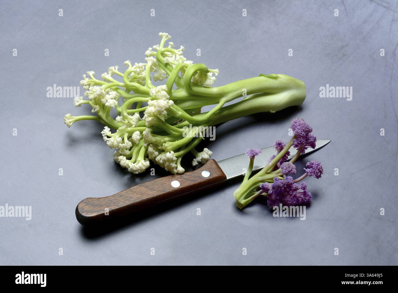 Fioretto, a cross between cauliflower and broccoli. The flowers are ...