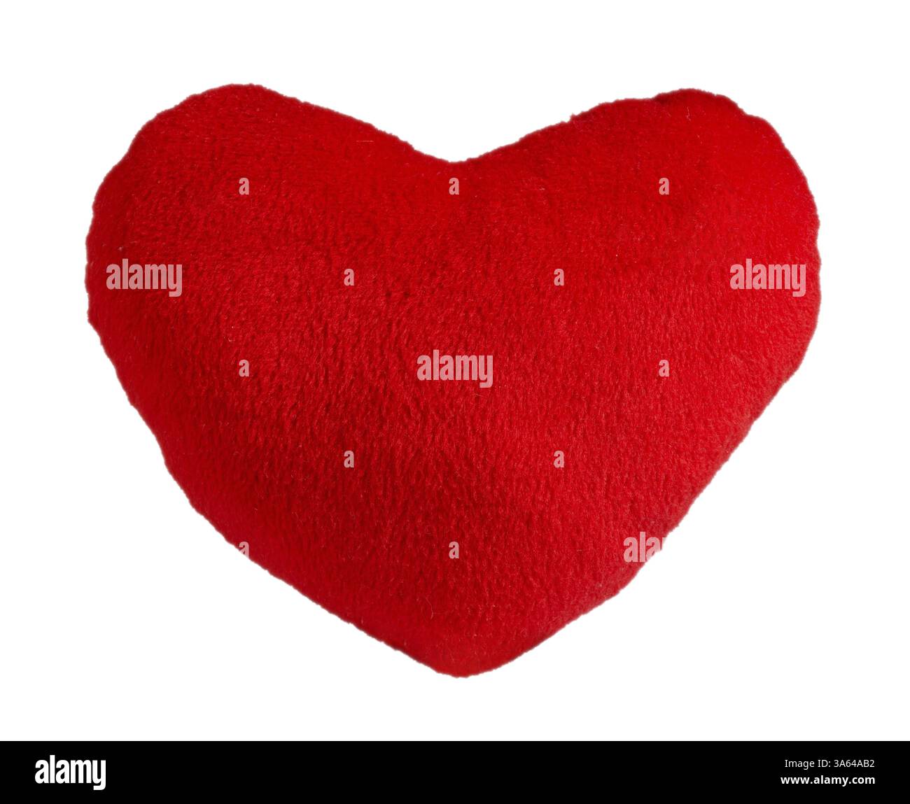 Red plush heart white isolated Stock Photo - Alamy